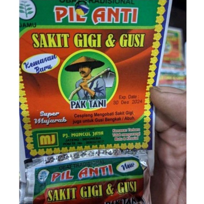 Jual Pak tani sakit gigi 1 slop jamu herbal anti cap pak tani obat ...