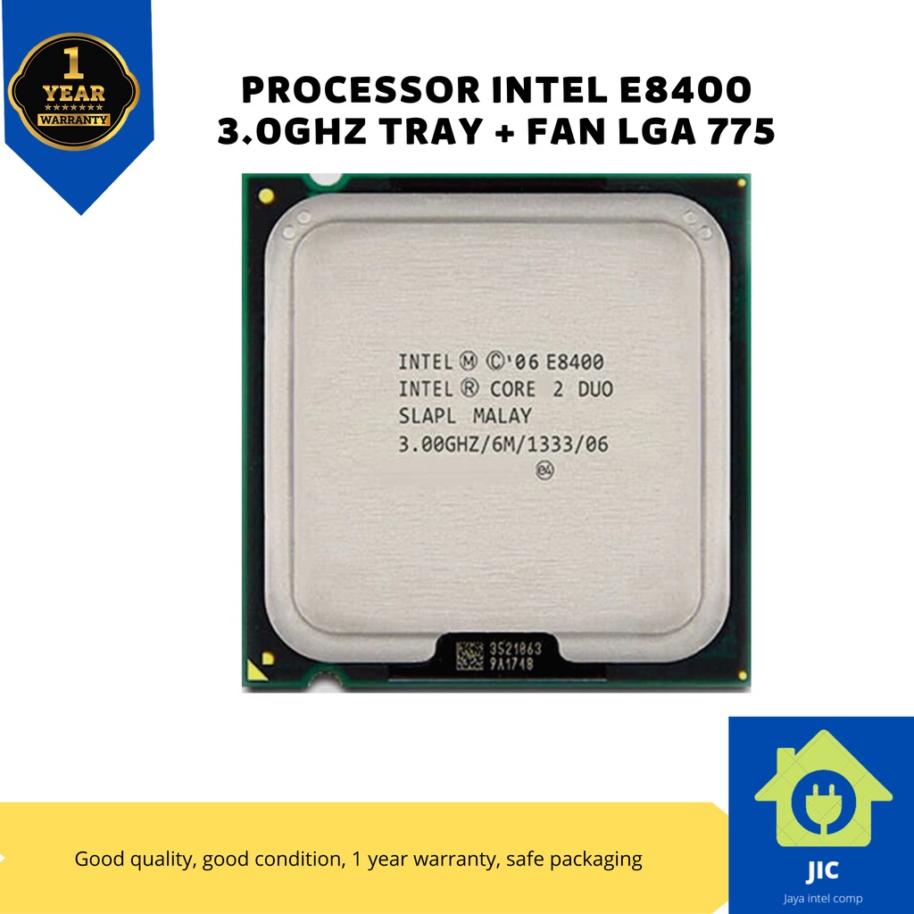 Jual PROCESSOR INTEL LGA 775 E8400 3.0GHZ TRAY + FAN ORI | Shopee Indonesia
