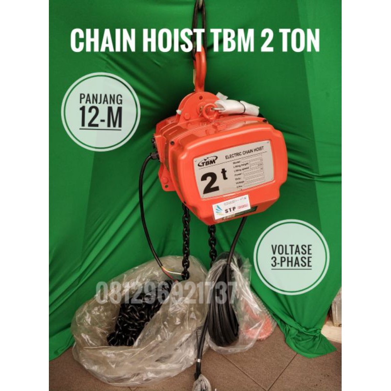 Jual Elektrik Chain Hoist TBM 20 Ton 12 Meter 3 Phase | Shopee Indonesia