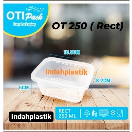 Jual THINWALL Persegi Panjang 250ml (OT 250) / Wadah Plastik / Dessert Kontainer isi 25pcs ...