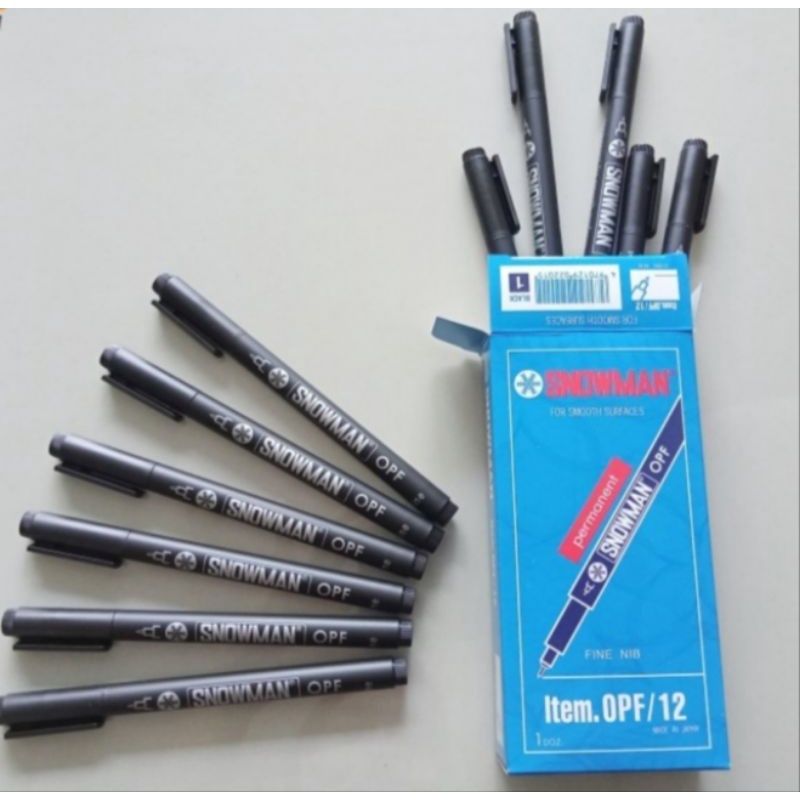 Jual SPIDOL OHP TYPE OPF(FINE) HITAM MERK SNOWMAN | Shopee Indonesia
