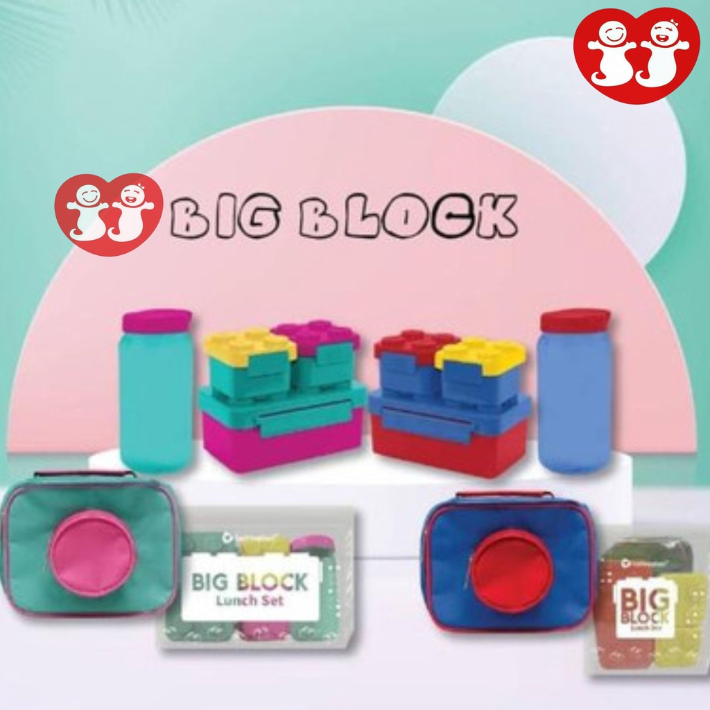 Jual Technoplast Big Block Lego Lunch Box Set / Tempat Makan Set + Tas ...