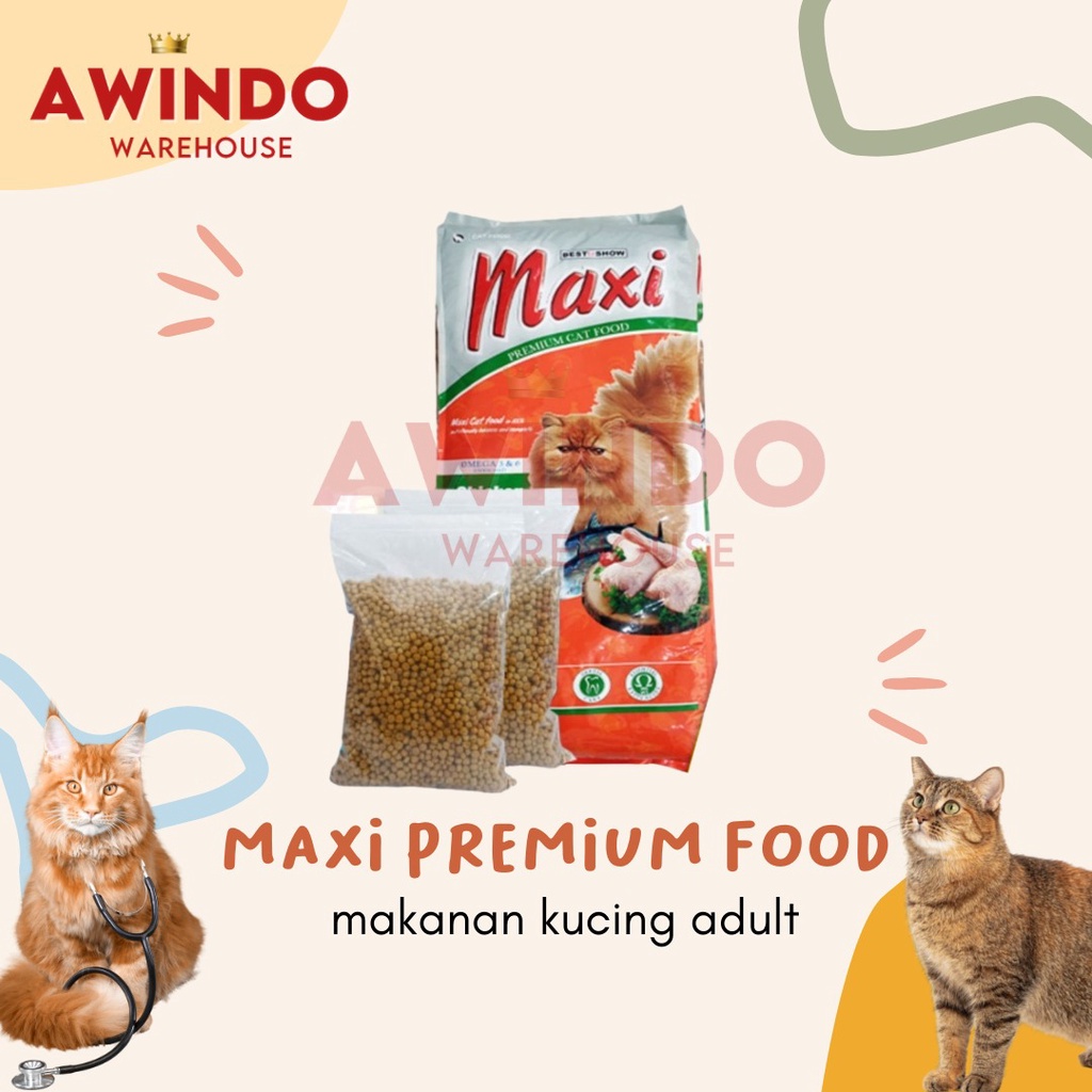 Jual MAXI CAT FOOD - Makanan Pakan Kucing Kering Premium Maxi Adult ...
