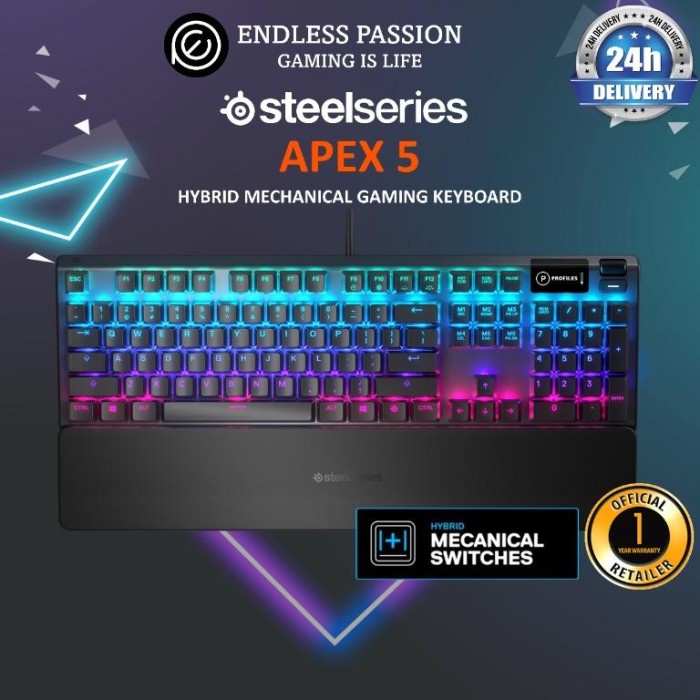 Jual Steelseries Apex 5 - Hybrid mechanical Pro gaming keyboard ...