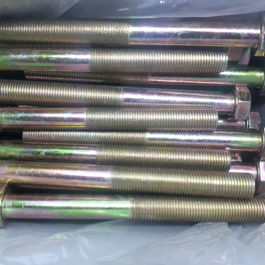 Jual BAUT MUR M12 X 120 KUNING BMK M12X120 PANJANG 12CM 12 CM KUNCI 17 ...