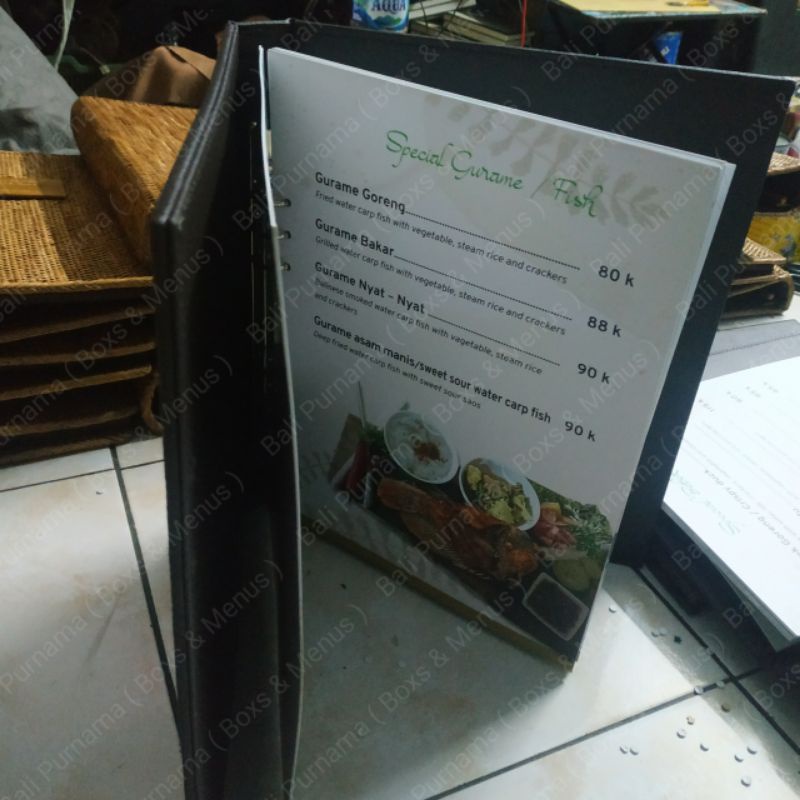 Jual COVER MENU RESTO VILLA CAFFE A4 BAHAN KULIT SINTETIS ISI RING ...