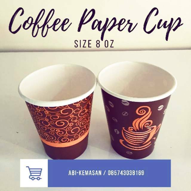 Jual Gelas Kertas Kopi / Cup Kertas / PAPER CUP KOPI / TAHAN PANAS 8OZ | Shopee Indonesia