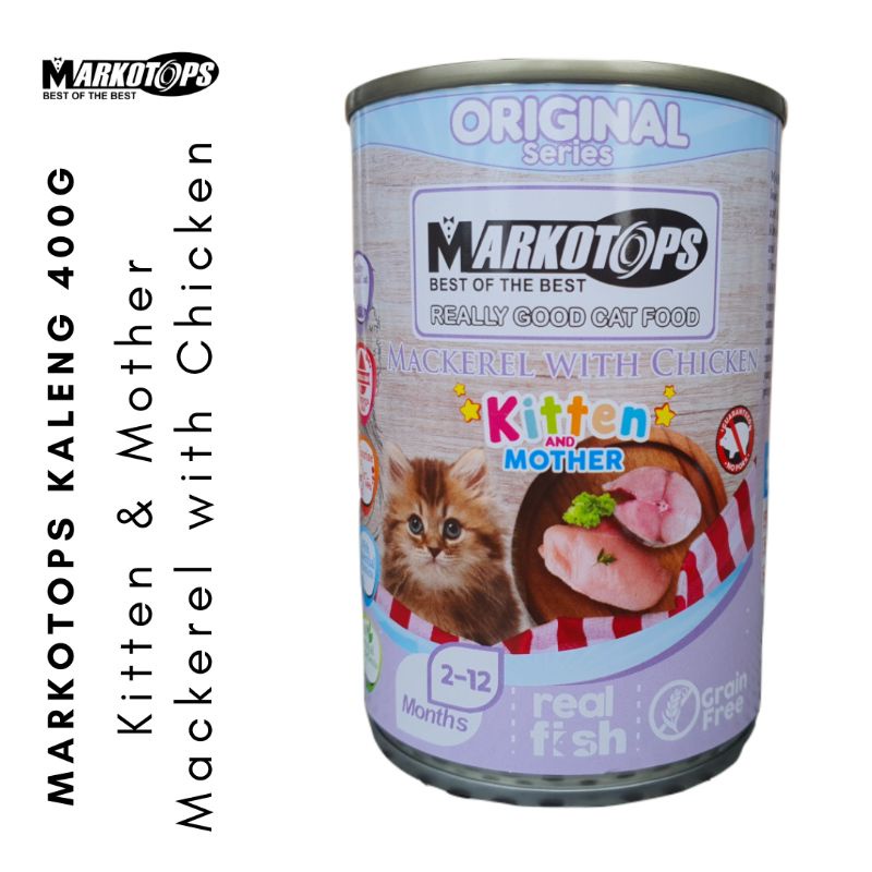Jual Markotops Kaleng Kitten & Mother MACKEREL with CHICKEN 400gr ...