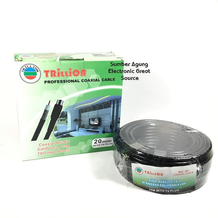 Jual Kabel Anten Hitam 20M Trillion Kabel Antena Coaxial Cable 20 Meter ...