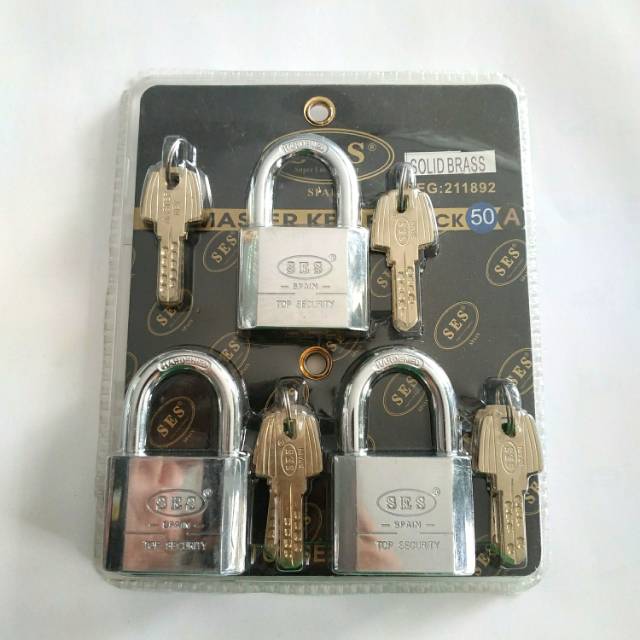 Jual Gembok Rumah / Toko / Pagar SES Masterkey 50 mm - 3 Pendek Computer Key | Shopee Indonesia