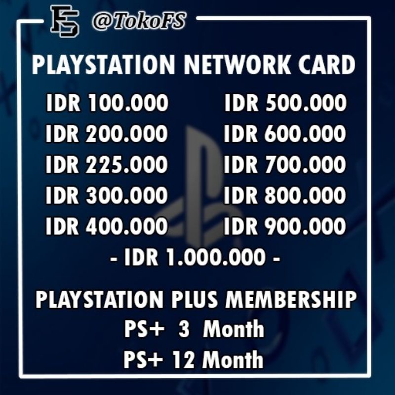Jual [Resmi] PS PlayStation Card Voucher PlayStation PS Wallet PS4 Card ...
