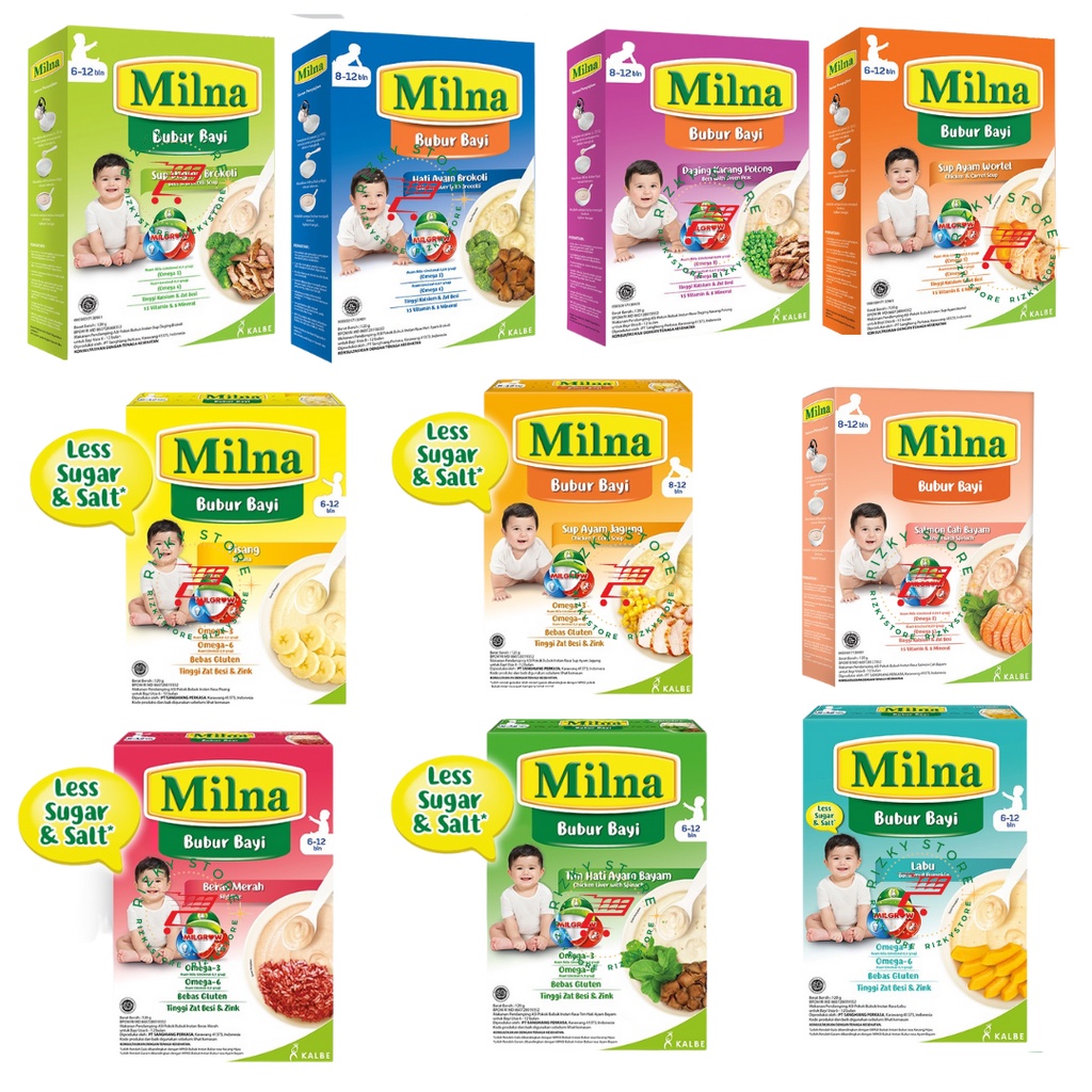 Jual Milna Bubur Bayi 6+ dan 8+ 100 gr MPASI Bayi | Shopee Indonesia