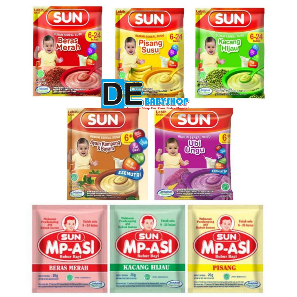Jual SUN Mpasi Bubur Sereal Sachet 20gr Mp-asi Mpasi Makanan Bayi Usia ...