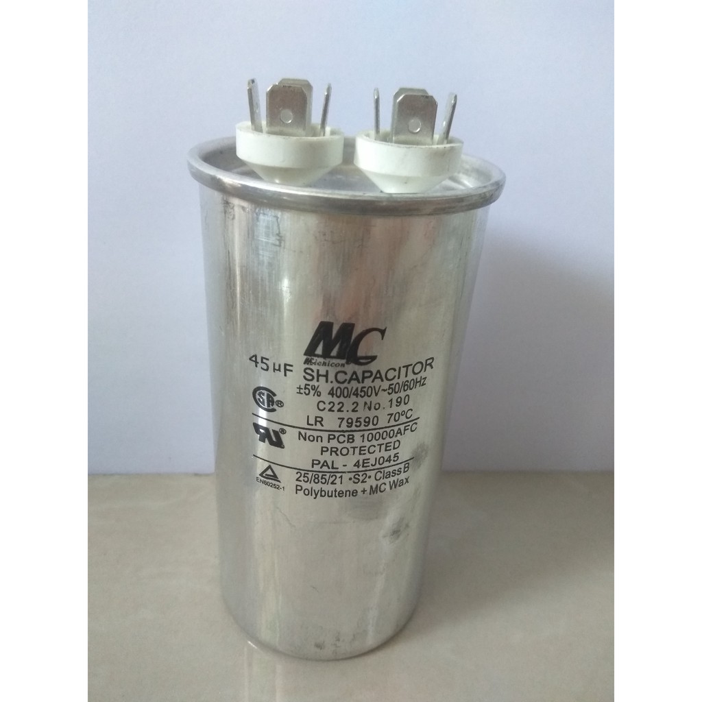 Jual KAPASITOR AC 45 UF MERK MC | Shopee Indonesia