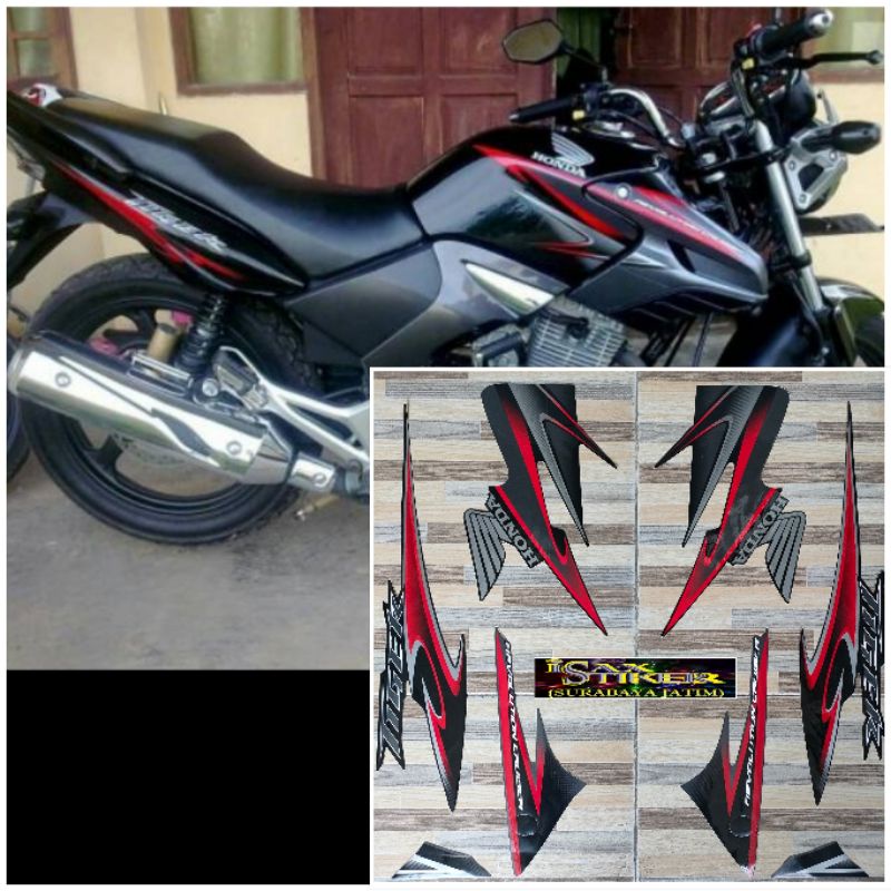 Jual striping original Honda Tiger Revo merah hitam tahun 2012 2013 ...