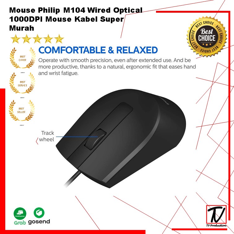 Jual Mouse Philip M104 Wired Optical 1000DPI Mouse Kabel Super Murah ...