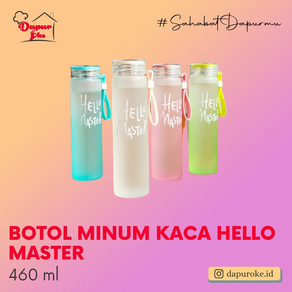 Jual Botol Minum Kaca Hello Master 460 ml | Shopee Indonesia