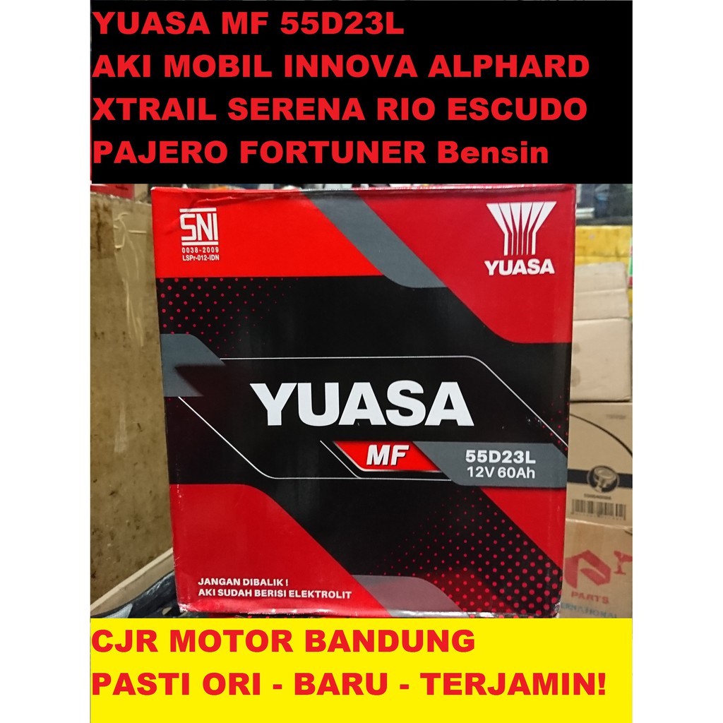Jual Aki kering YUASA MF 55D23L AKI MOBIL INNOVA XTRAIL SERENA RIO ESCUDO FORIUNER PAJERO BENSIN ...