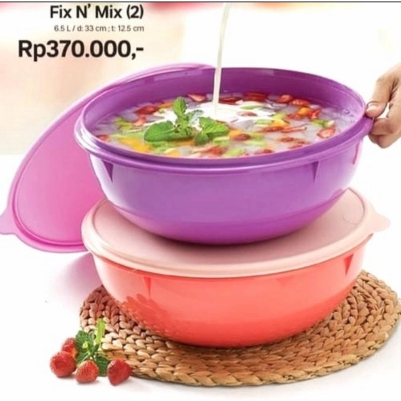 Jual tupperware fix n mix 6,5 liter per pcs - mangkuk sop -mangkok soto - produk malay | Shopee ...