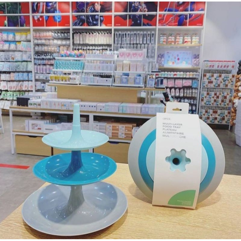 Jual MINISO ORIGINAL | MINISO MULTI LAYER FOOD TRAY 3pcs | Shopee Indonesia