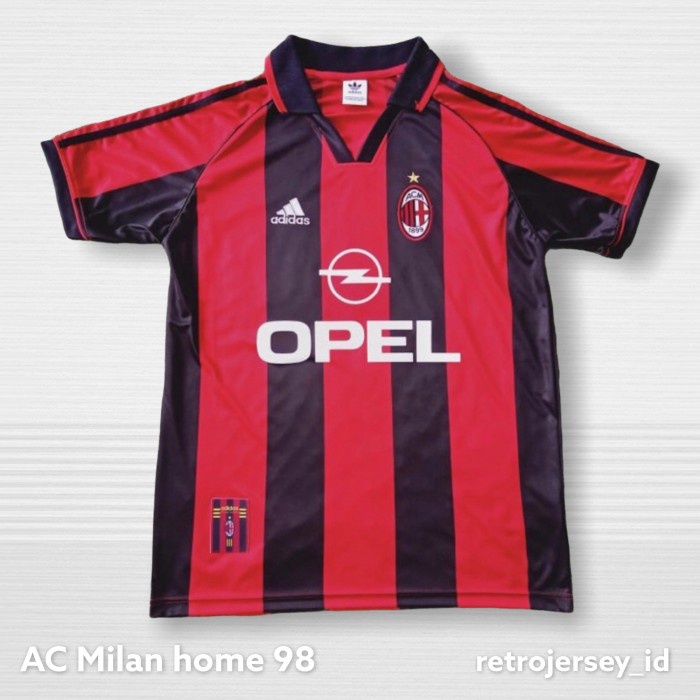 Jual AC Milan Home 1998 Retro jersey TERHITS! | Shopee Indonesia