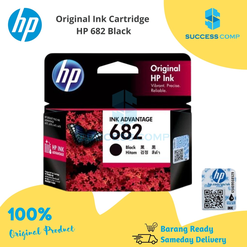 Jual Tinta HP 682 Black Original HP 682 Original Ink Advantage ...
