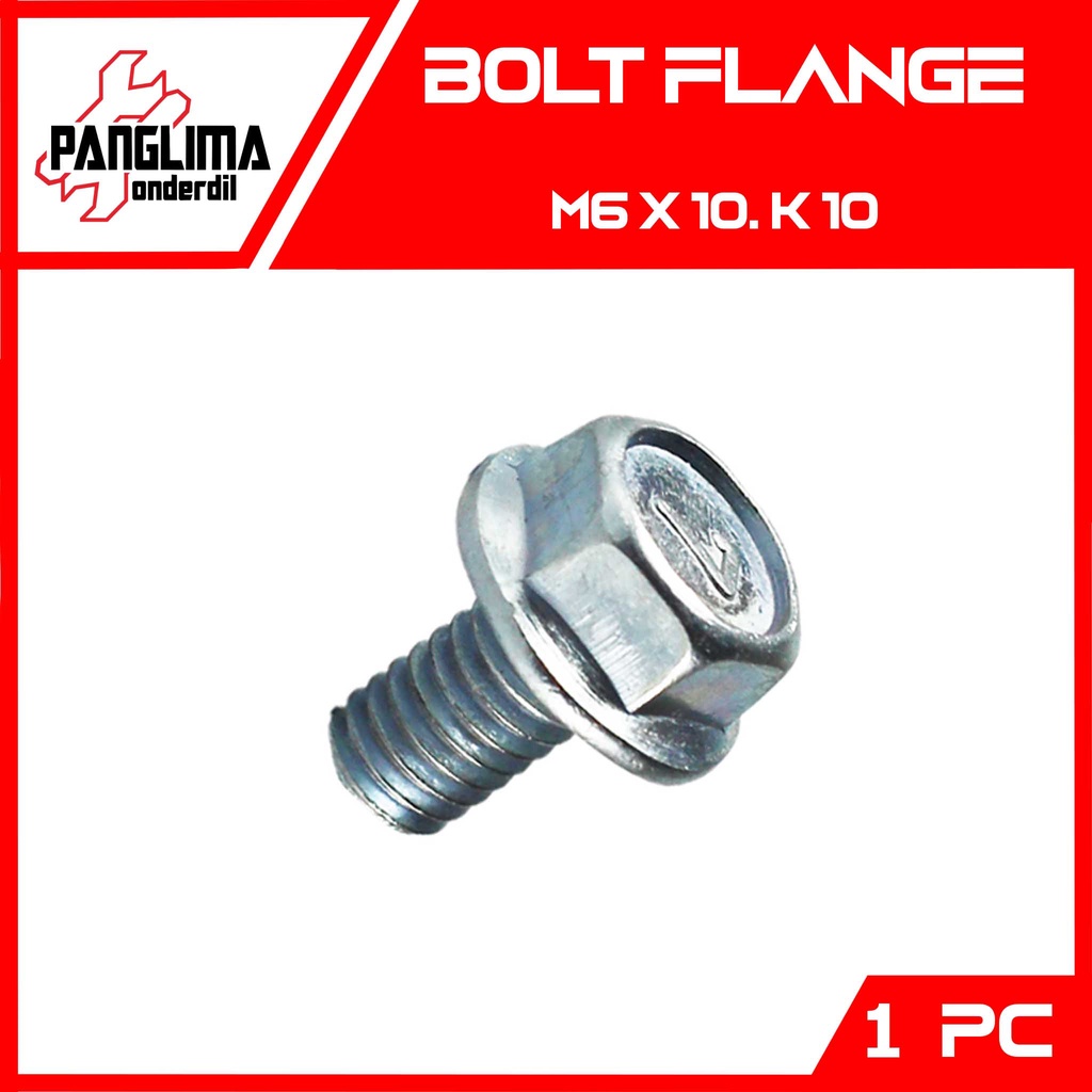 Jual Baut Bolt Flange 6x10-M6x10-6x10-6 x 10-M6 K10-Kunci 10 Baud Topi | Shopee Indonesia
