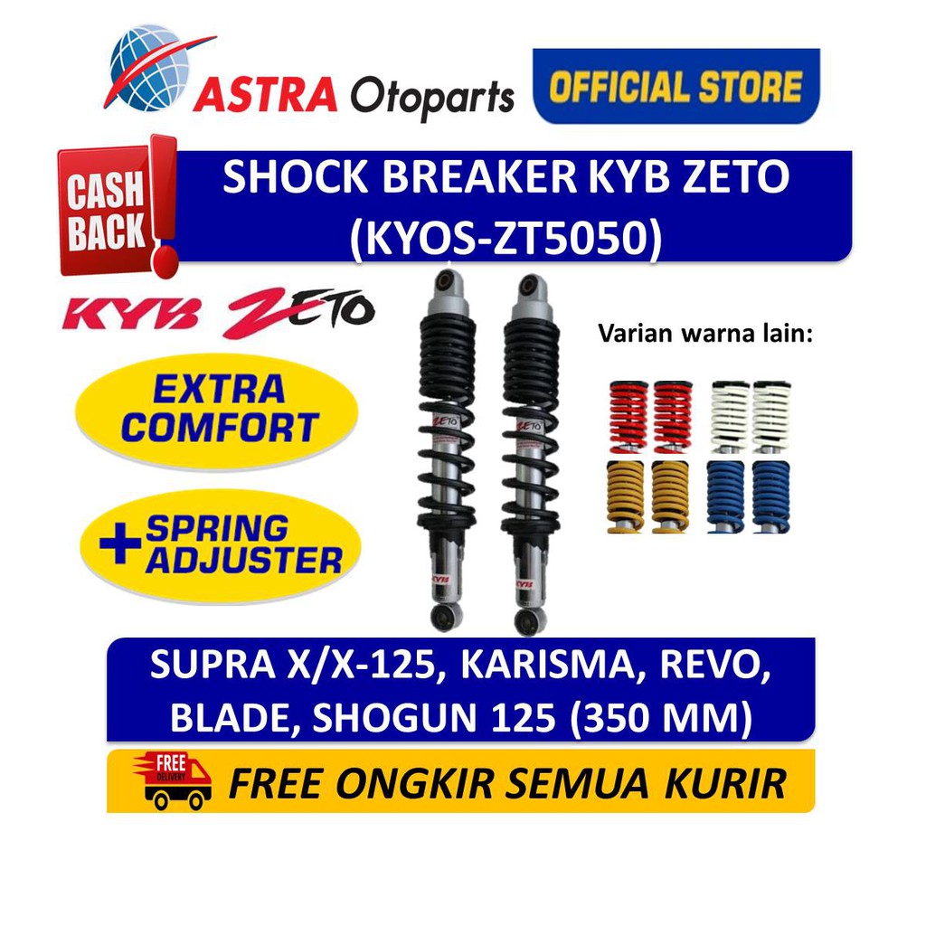 Jual Shock Absorber KAYABA ZETO (KYOS-ZT5050PRZ-RED) Supra X Supra X 125 Karisma Revo Blade ...