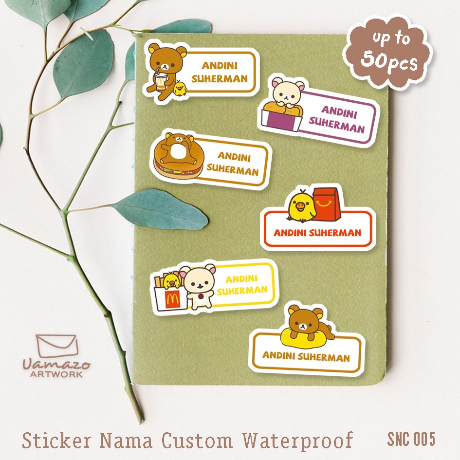 Jual Sticker Nama Lucu / Sticker Custom / Sticker Waterproof / Label ...
