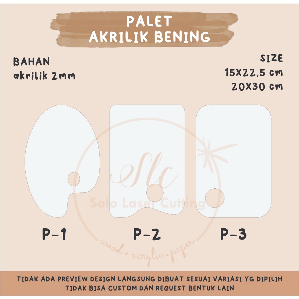 Jual acrylic palette Palet Lukis Akrilik Transparan / Bening / Acrylic ...