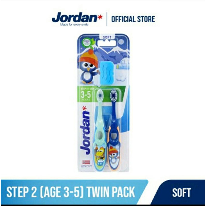 Jual Jordan Oral Care Kids Step 2 Twin Soft - Sikat Gigi Anak | Shopee ...