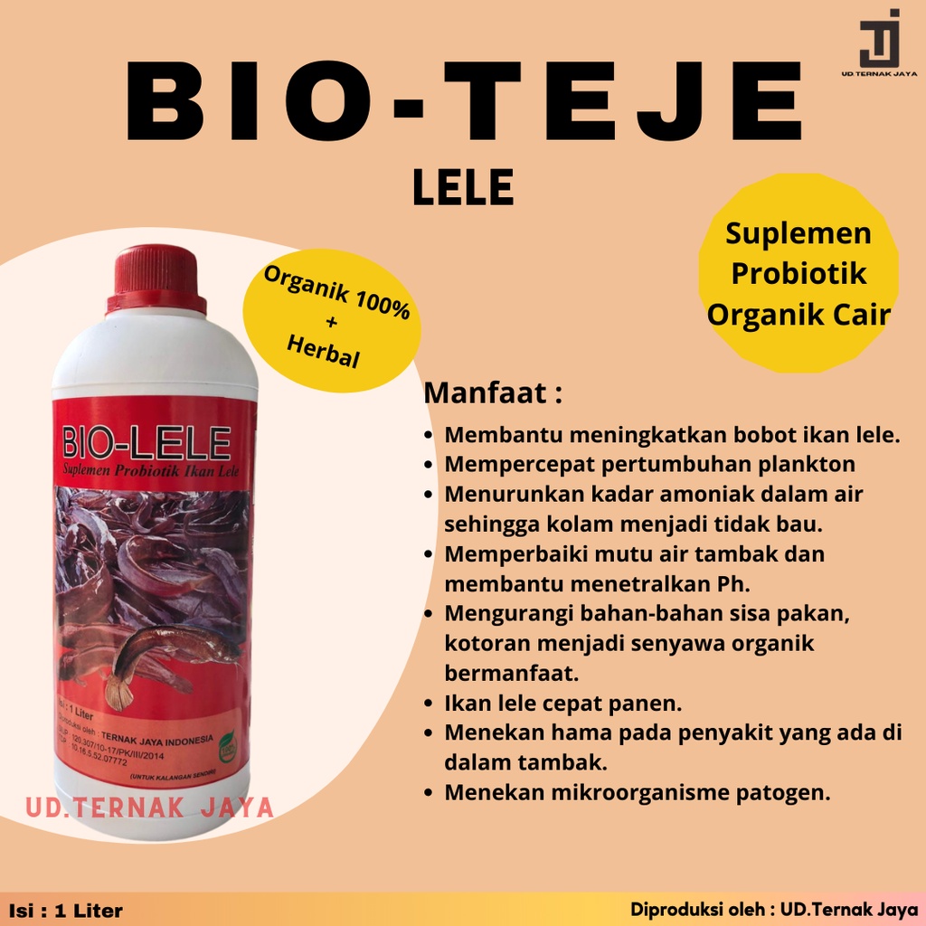 Jual BIO TEJE LELE PROBIOTIK MENGANDUNG ORGANIK 100% + HERBAL KEMASAN 1 ...