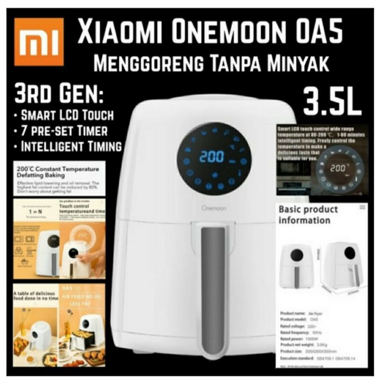 Jual Onemoon OA5 Onemoon M1 Onemoon OA9 Smart LCD Touch Screen Air Fryer Penggorengan Tanpa ...