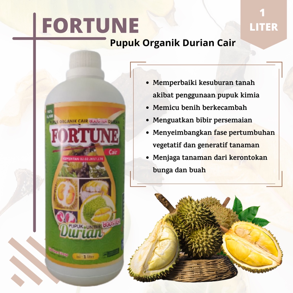 Jual Pupuk Fortune Cair Pupuk Organik Cair Durian Cair Boster Durian Agar Berbuah Pupuk Buah ...