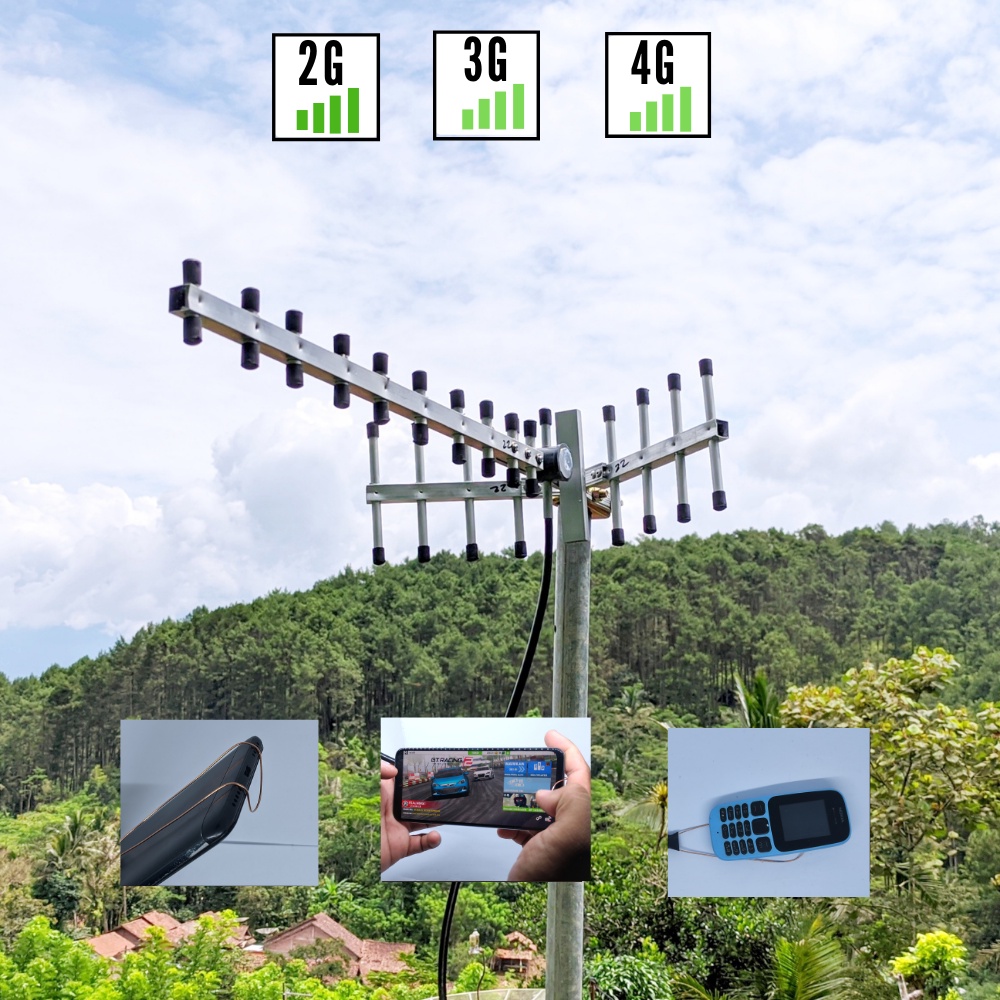 Jual antena hp/mifi/modem kabel 15 /antena yagi 12 elemen induksi universal | Shopee Indonesia