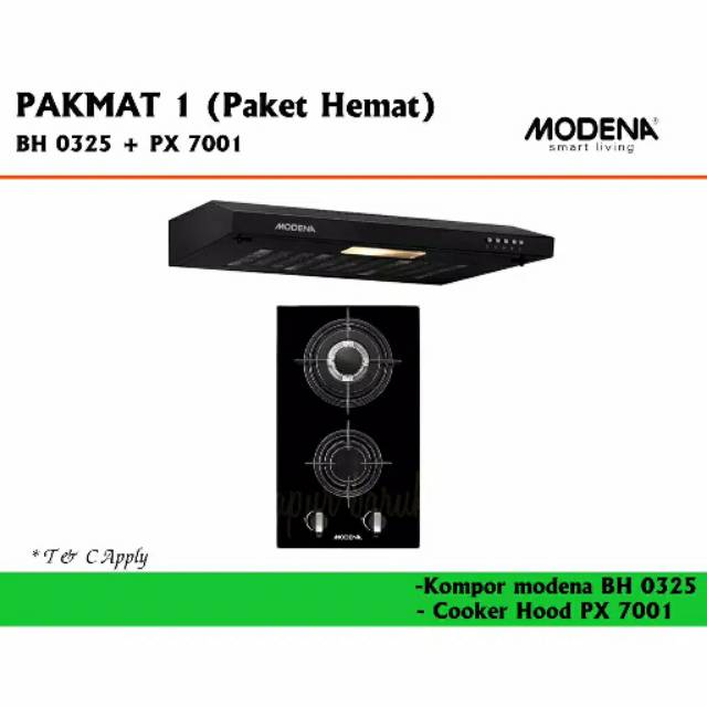 Jual Paket Kompor Tanam BH 0325 dan Hood Modena PX 7001 / PX 7111 ...