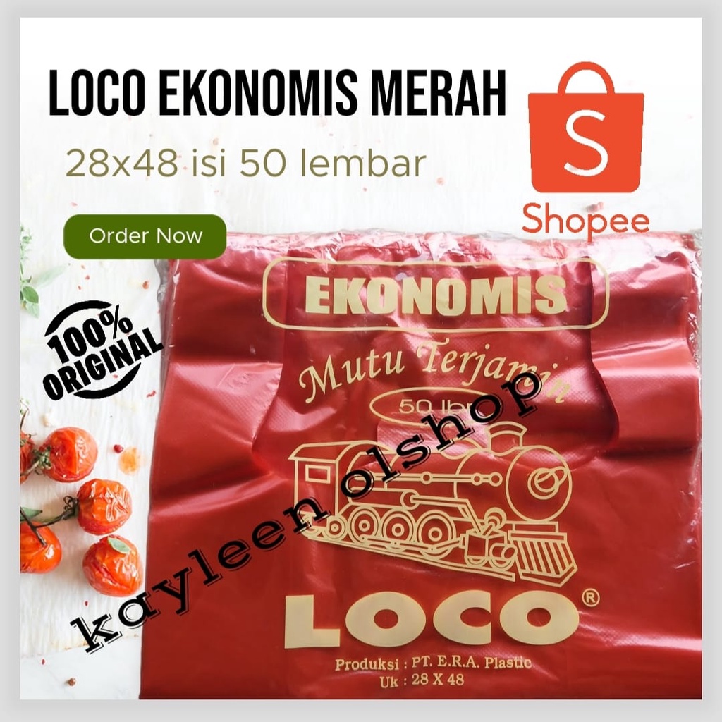 Jual Kantong plastik kresek 28 merah merk Loco ekonomis | Shopee Indonesia