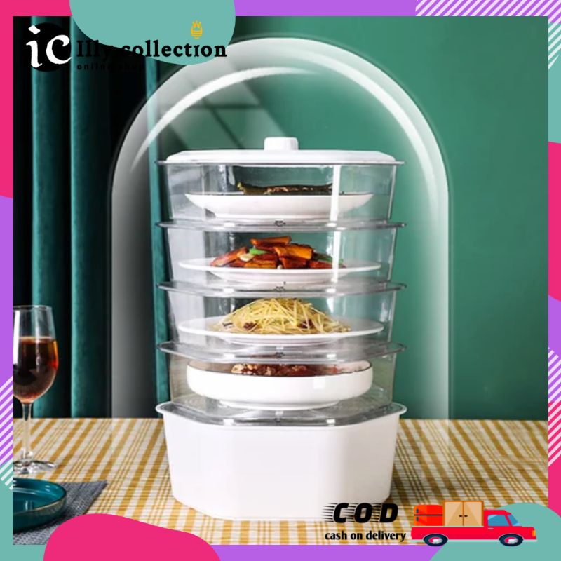 Jual Rak Makanan Transparan Modern 4 Susun Multi Layer | Shopee Indonesia