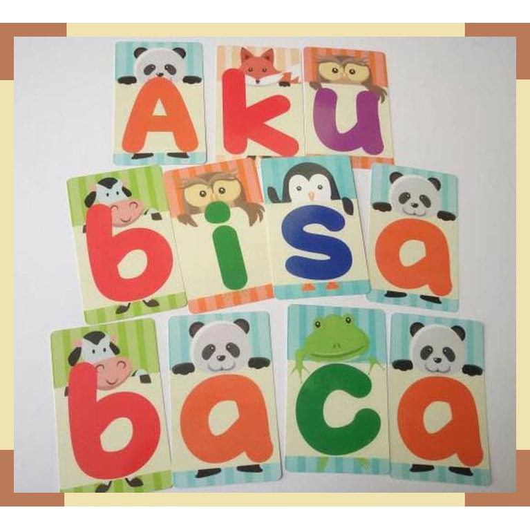 Jual Flash card Abjad 100 kartu . kartu baca . mainan edukasi anak ...