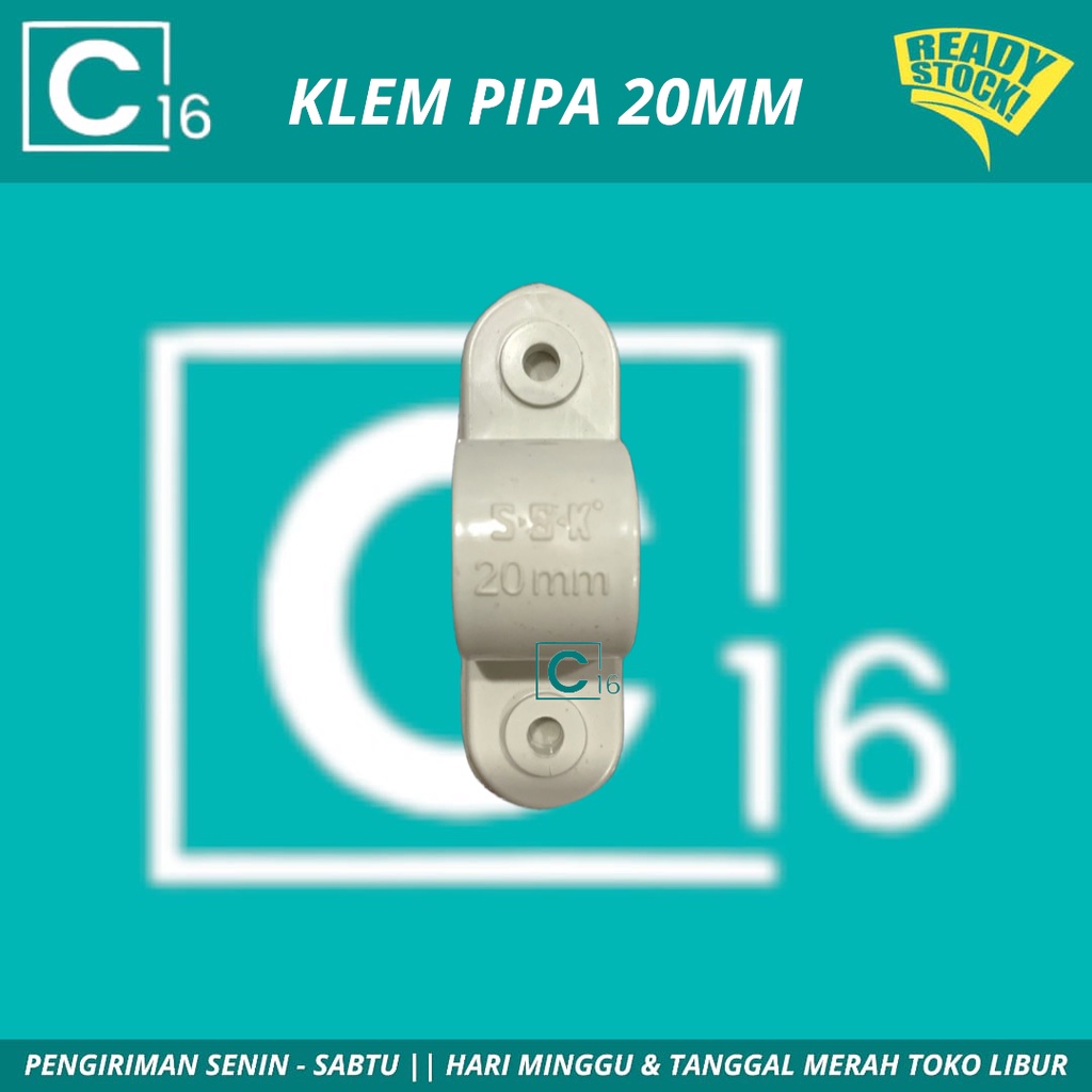 Jual Klem Penjepit Pipa Conduit PVC 20mm 20 mm Termurah Berkualitas | Shopee Indonesia