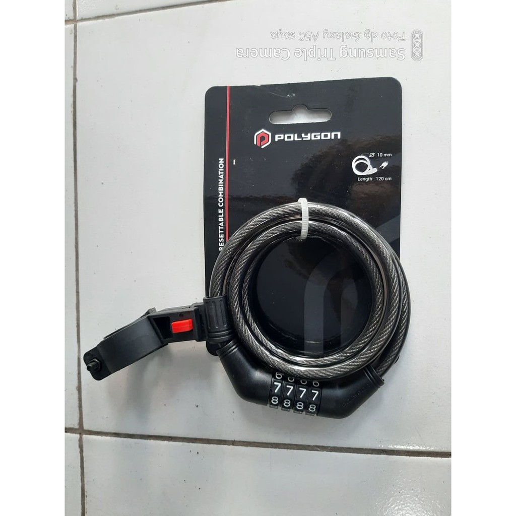 Jual KUNCI SEPEDA / LOCK SPIRAL SEPEDA POLYGON DENGAN KODE KOMBINASI ...