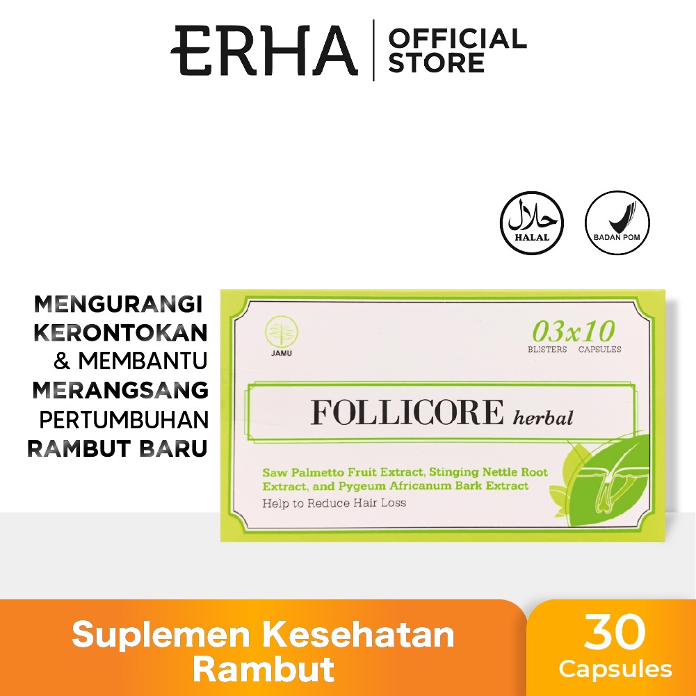 Jual ERHA Follicore 30 caps - Suplemen Rambut Rontok | Shopee Indonesia