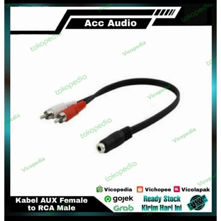 Jual Converter Adapter Kabel AUX Female to RCA Male Hivi Audio Jack 3.5 ...