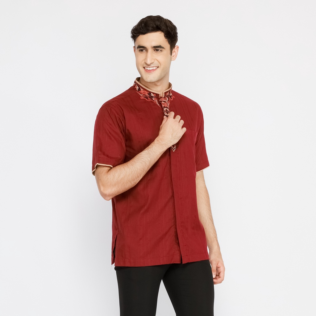 Jual Baju Koko ATLAS Premium Single Merah | Shopee Indonesia