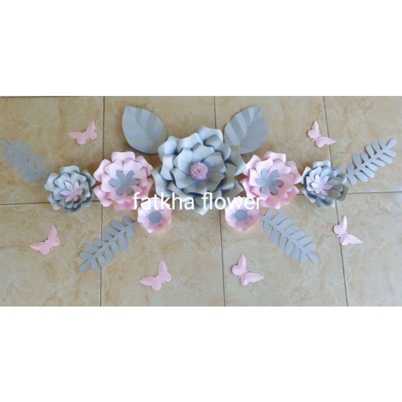 Jual paper flower murah dekorasi tunangan bunga kertas backdrop lamaran ...