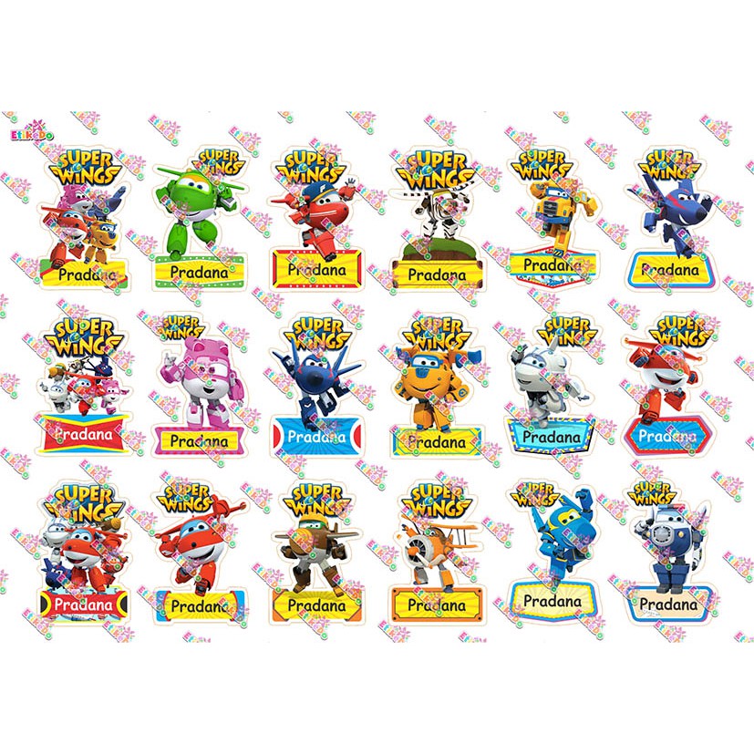 Jual LABEL NAMA SUPER WINGS 72 STIKER- ANTI AIR/ROBEK/LUNTUR-1 Nama ...