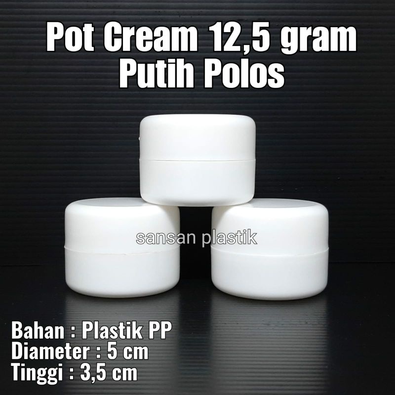 Jual Pot Cream 12,5 gram Putih Polos / Pot Jar 12,5 gram Putih Polos ...