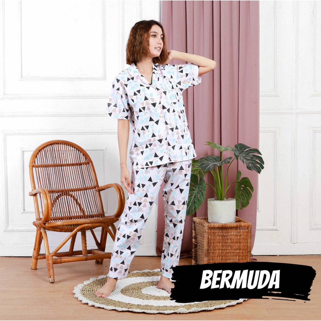 Jual Piyama Wanita / Busui Katun Catra Minimalis Halus Adem Murah Motif ...
