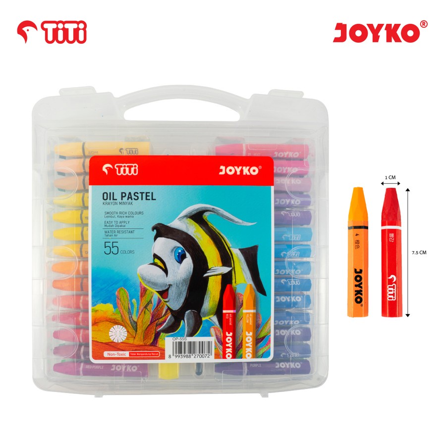 Jual Crayon Oil Pastel Titi Joyko OP-55S Crayon 55 Warna | Shopee Indonesia
