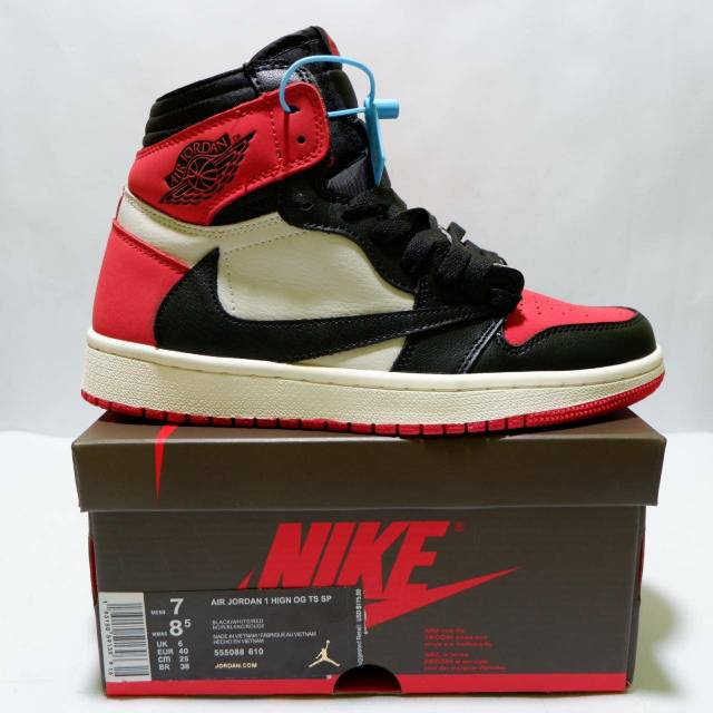 Jual Jordan High Og Bred toe X Travis Scott | Shopee Indonesia